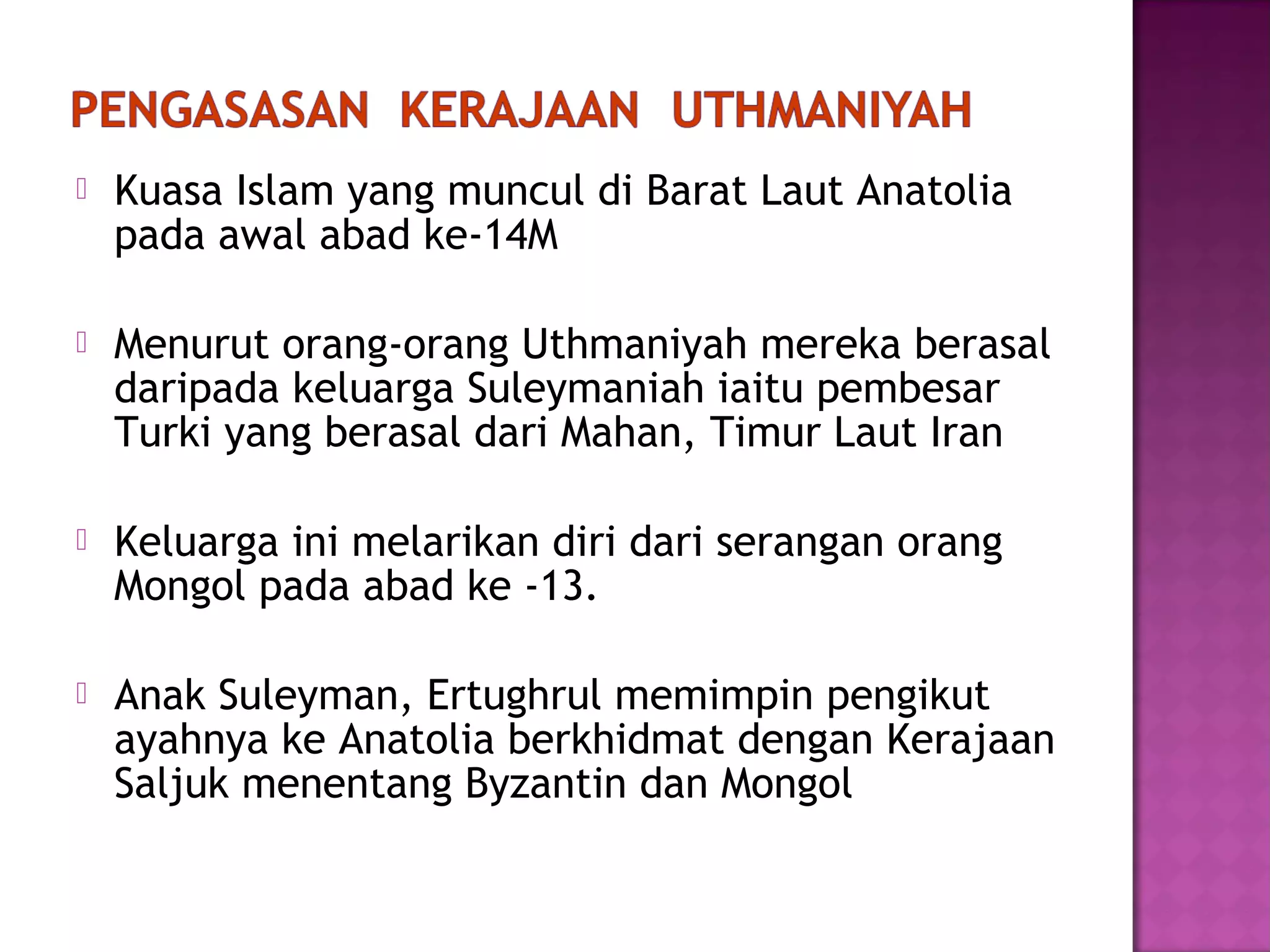 kerajaan uthmaniyah | PPT