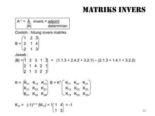 Kuliah_1 Matriks Matematika Ekonomi I | PPTX