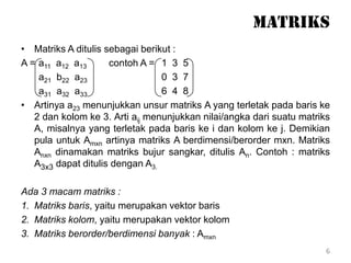 Kuliah_1 Matriks Matematika Ekonomi I | PPTX
