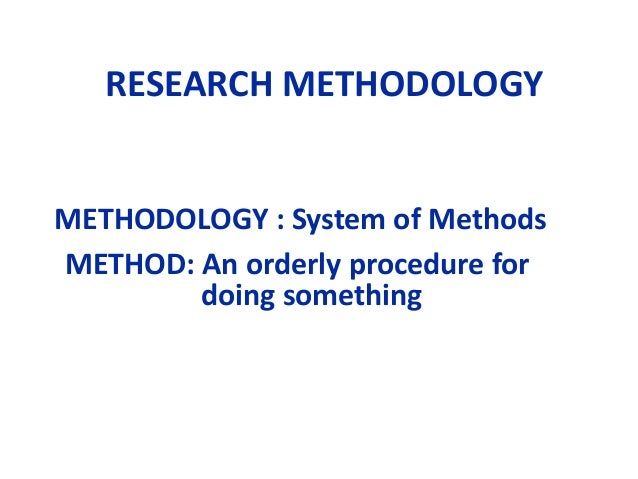 Methodology vs Method
