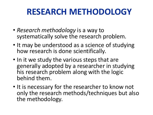 Methodology vs Method