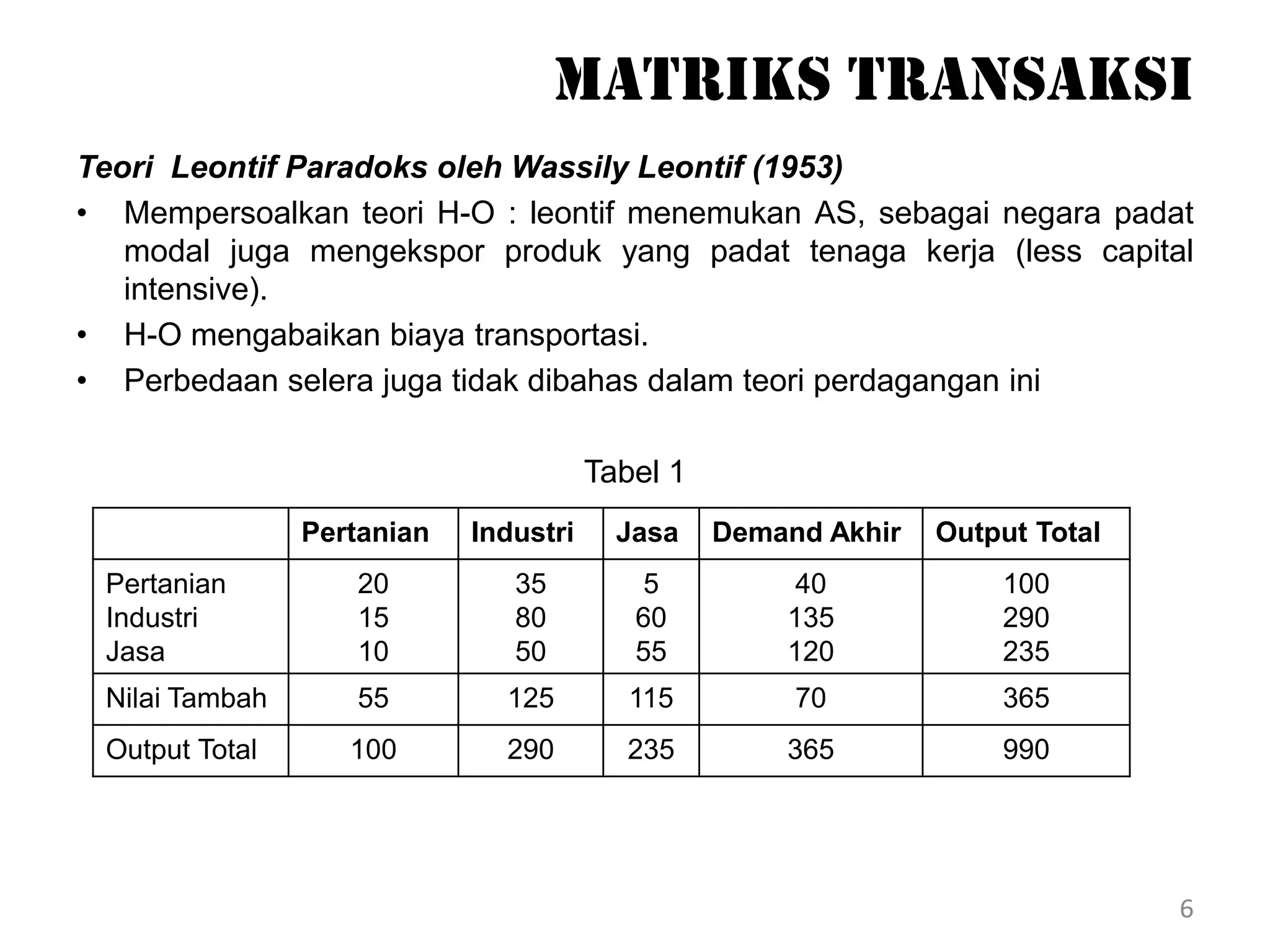 Kuliah 2 penerapan matriks dalam ekonomi | PPTX