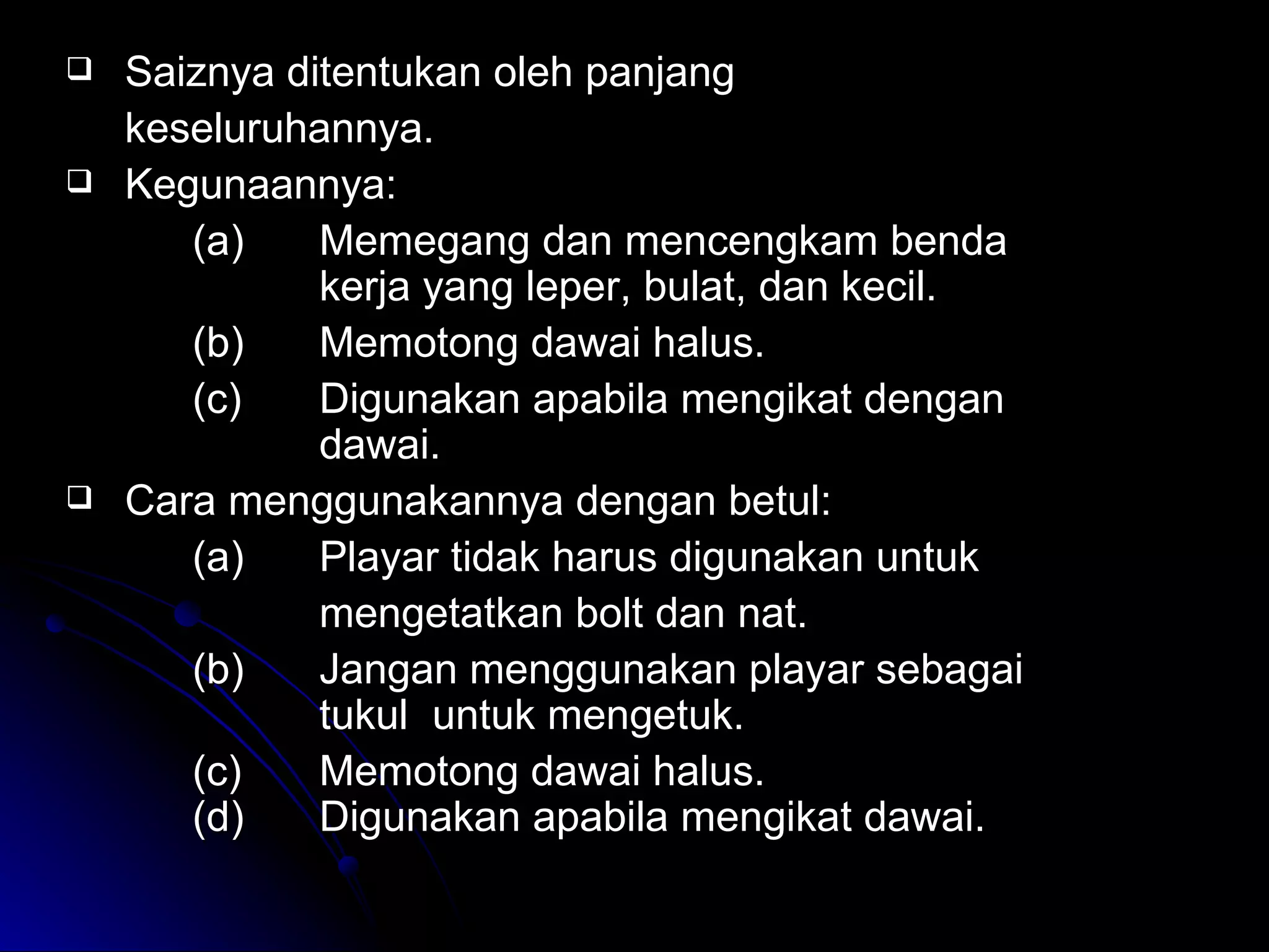 Kuliah 3 alatan tangan dalam kerja paip | PPT