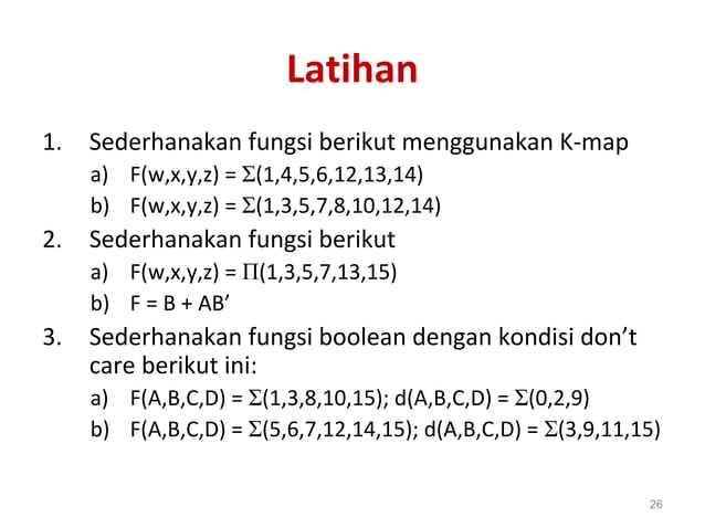 Penyederhanaan Fungsi Boolean | PPT