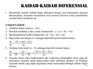 Kuliah 3 hitung diferensial | PPTX