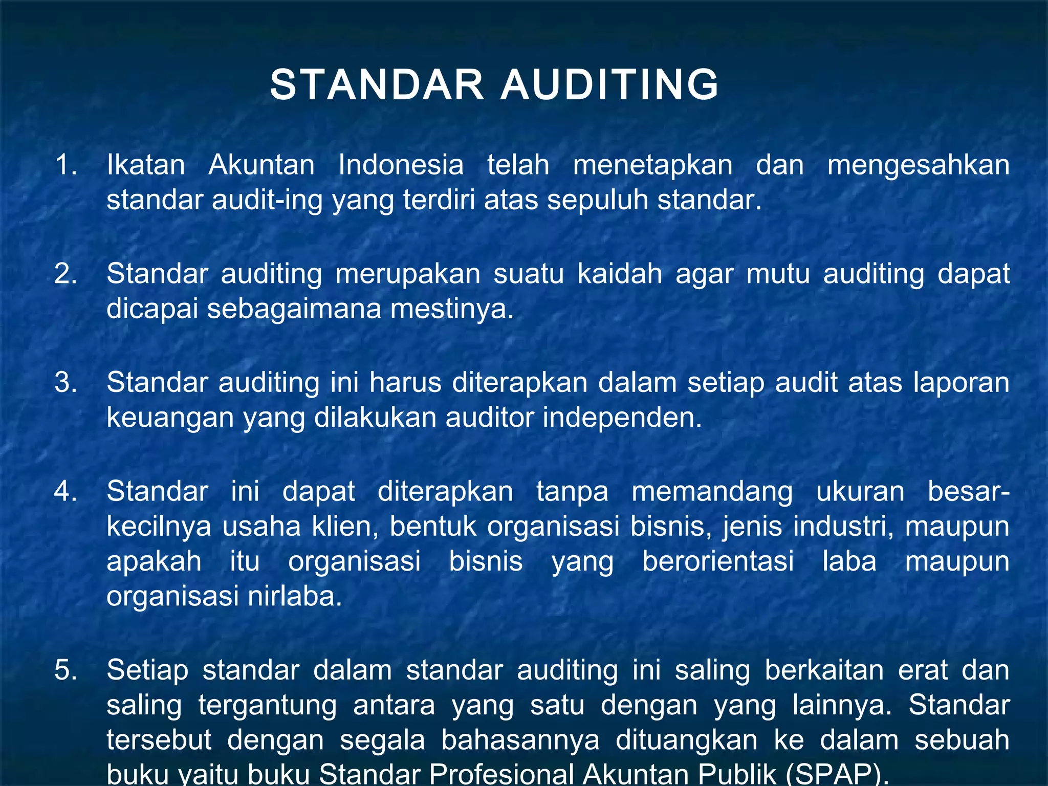Kuliah 4 audit laporan keuangan dan tanggungjawab auditor | PPT