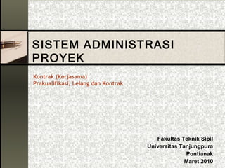 SISTEM ADMINISTRASI PROYEK | PPT