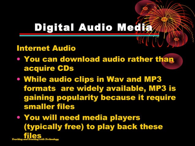 Audio and Visual Technologies | PPT | Digital Audio | Computer Software and Applications