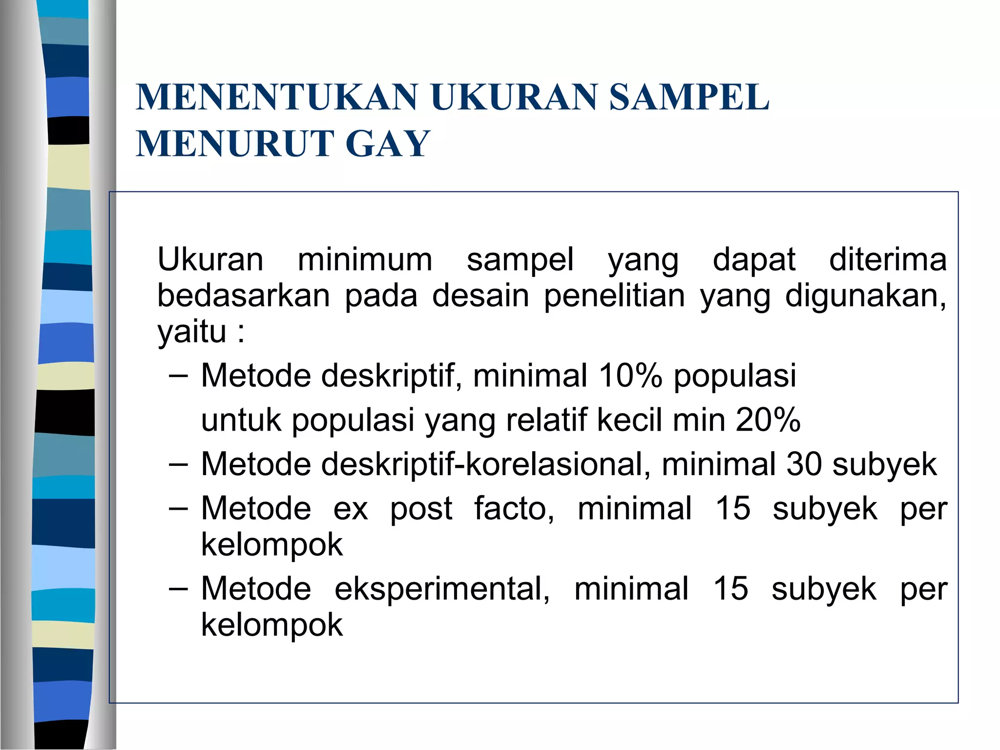 Kuliah 9 populasi & sampel | PPT