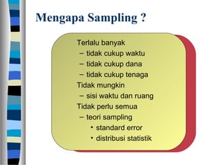 Kuliah 9 populasi & sampel | PPT