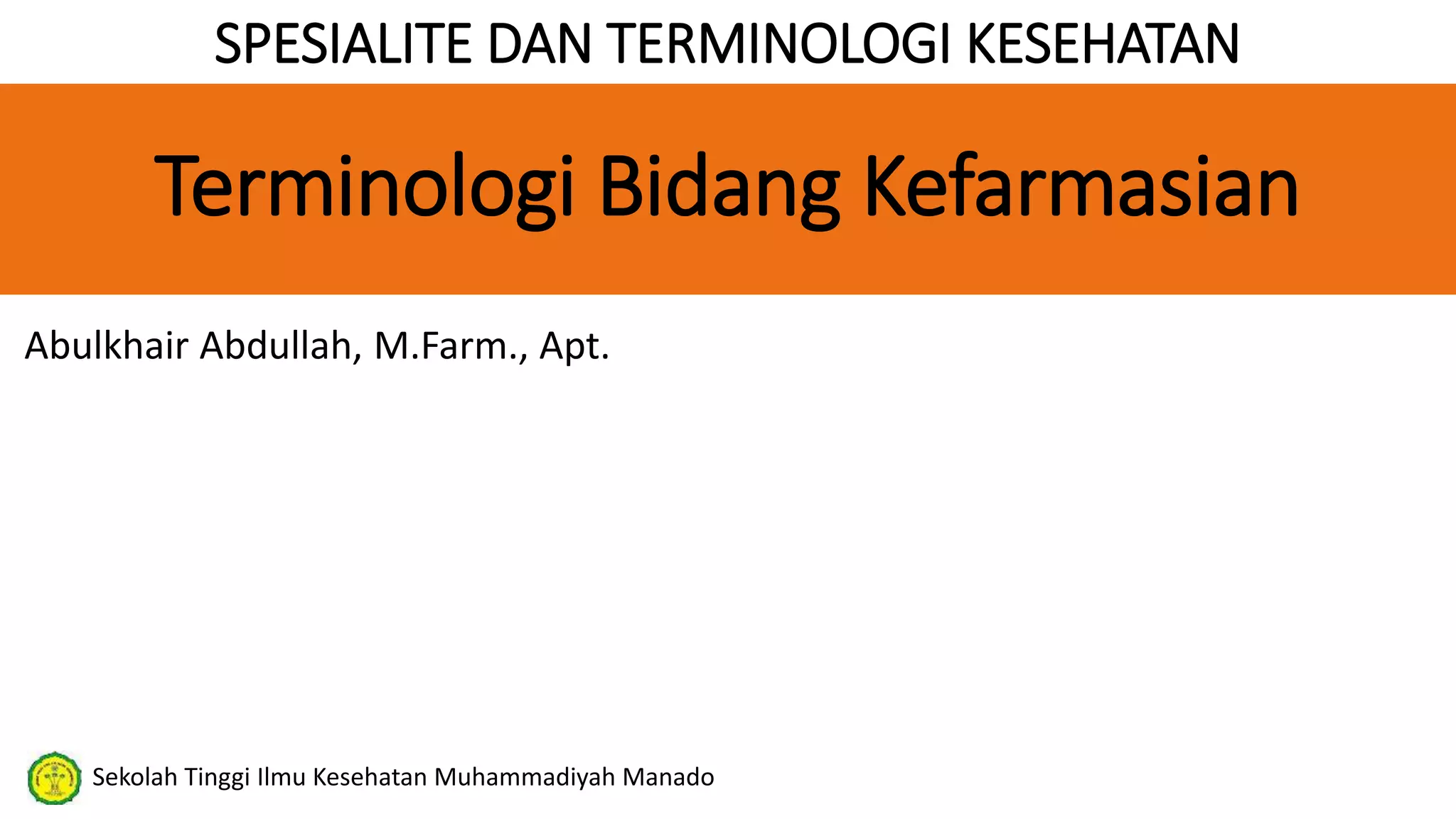 Spesialite dan Terminologi Kesehatan | PPTX