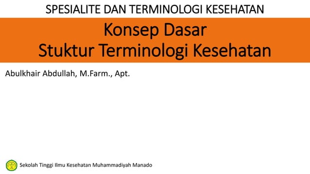 Spesialite dan Terminologi Kesehatan | PPTX