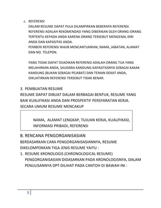 Kuliah etikombis pembuatan resume | DOCX