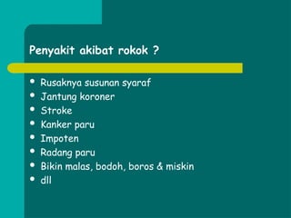 Bahaya Merokok pada Anak Usia Sekolah Remaja | PPTX