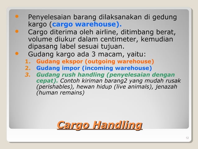 Kuliah ke 2 lingkup ground handling | PPT
