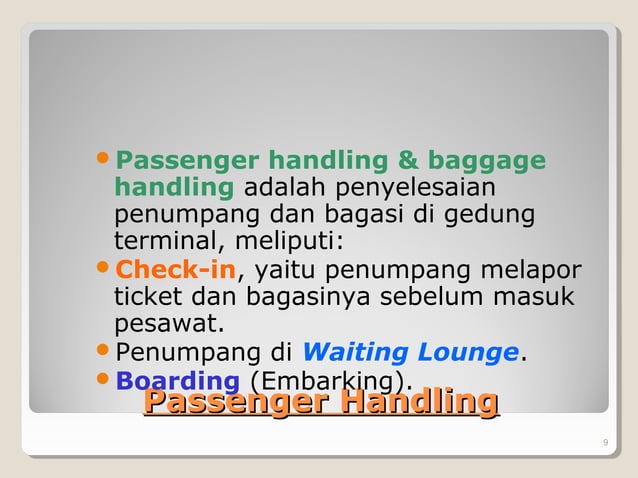 Kuliah ke 2 lingkup ground handling | PPT