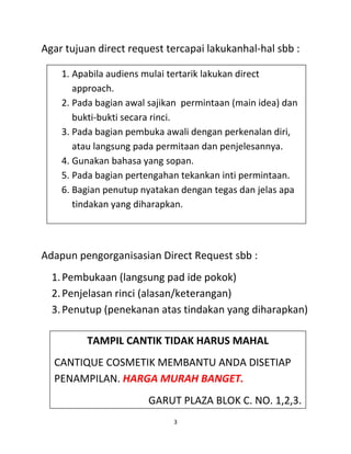 Kuliah komunikasi bisnis direct request | DOCX
