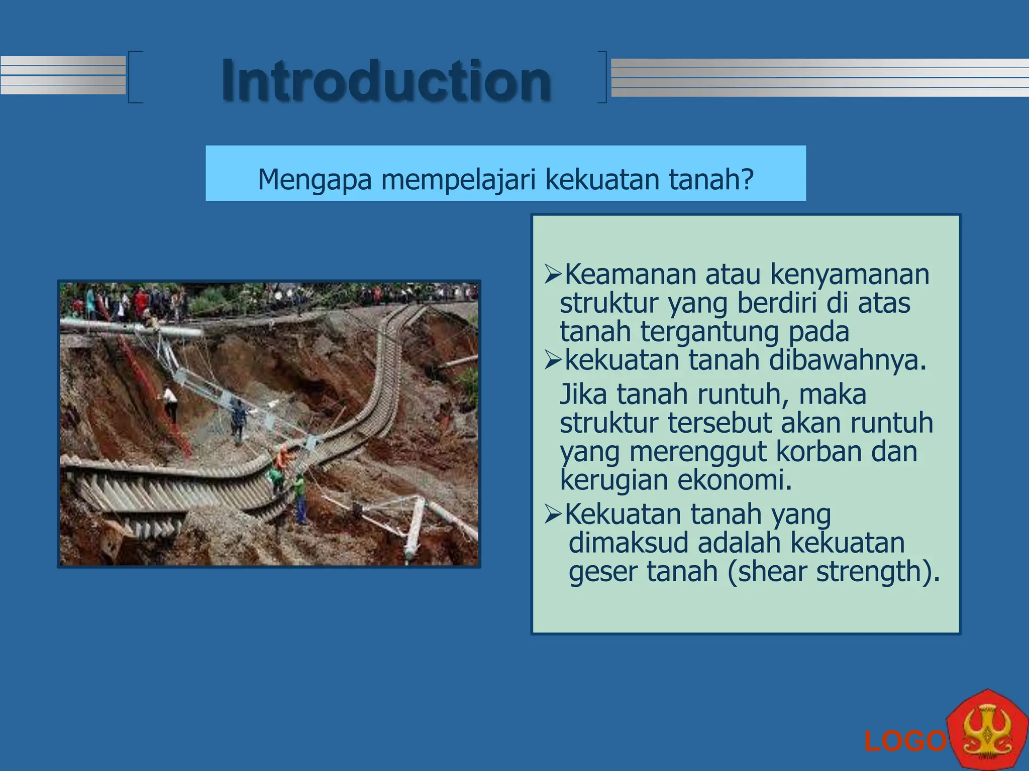 Kuliah Kuat Geser Tanah Pada Topik Mekanika Tanah | PPTX
