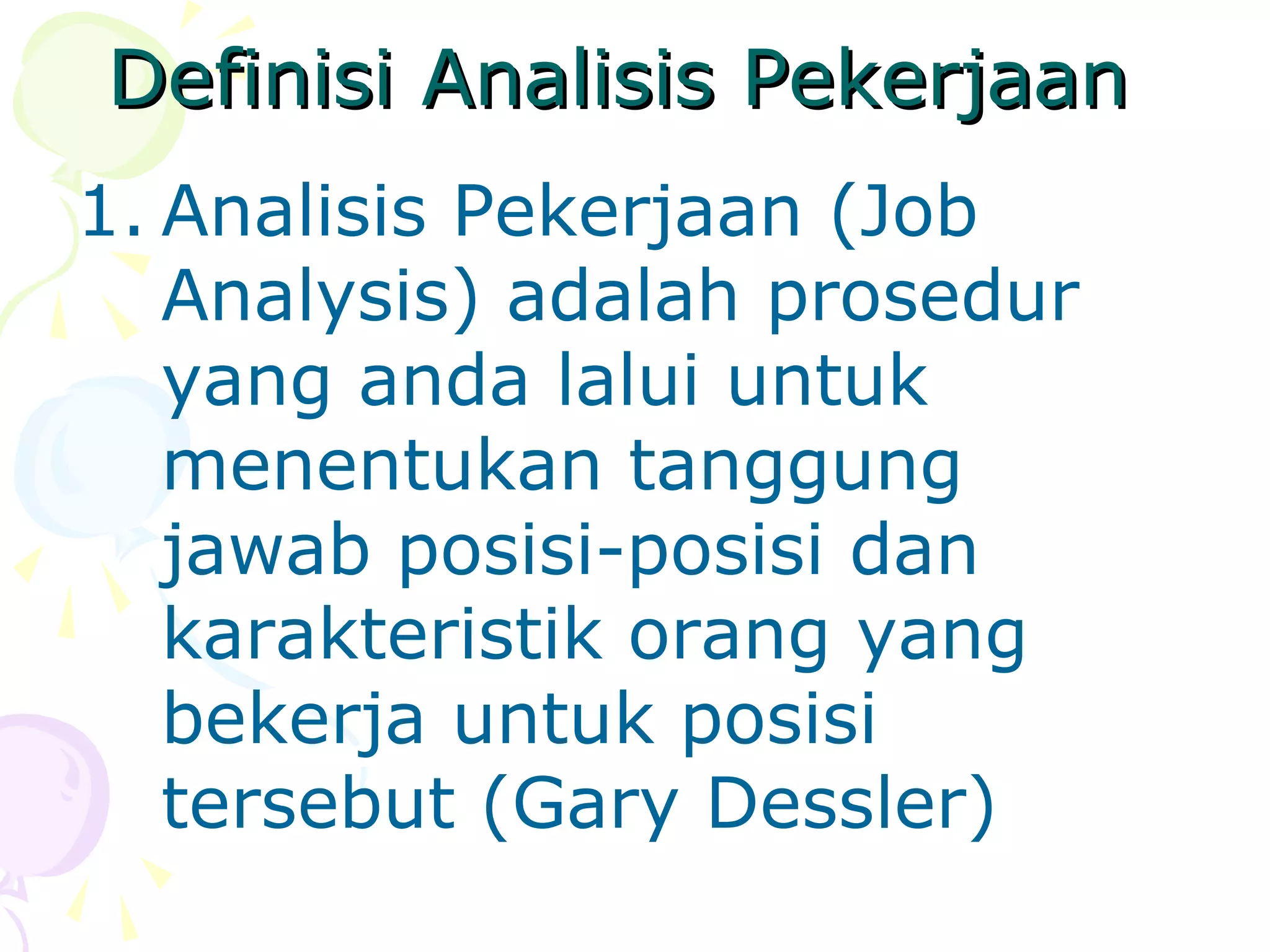 Analisis Pekerjaan//Jabatan | PPT