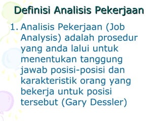 Analisis Pekerjaan//Jabatan | PPT