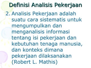 Analisis Pekerjaan//Jabatan | PPT