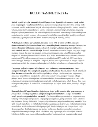 Kuliah sambil bekerja | DOCX