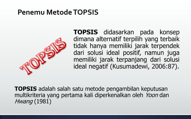 Kuliah SPK : Metode TOPSIS | PDF