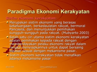 Kuliah umum strategi pengembangan ekonomi rakyat | PPT