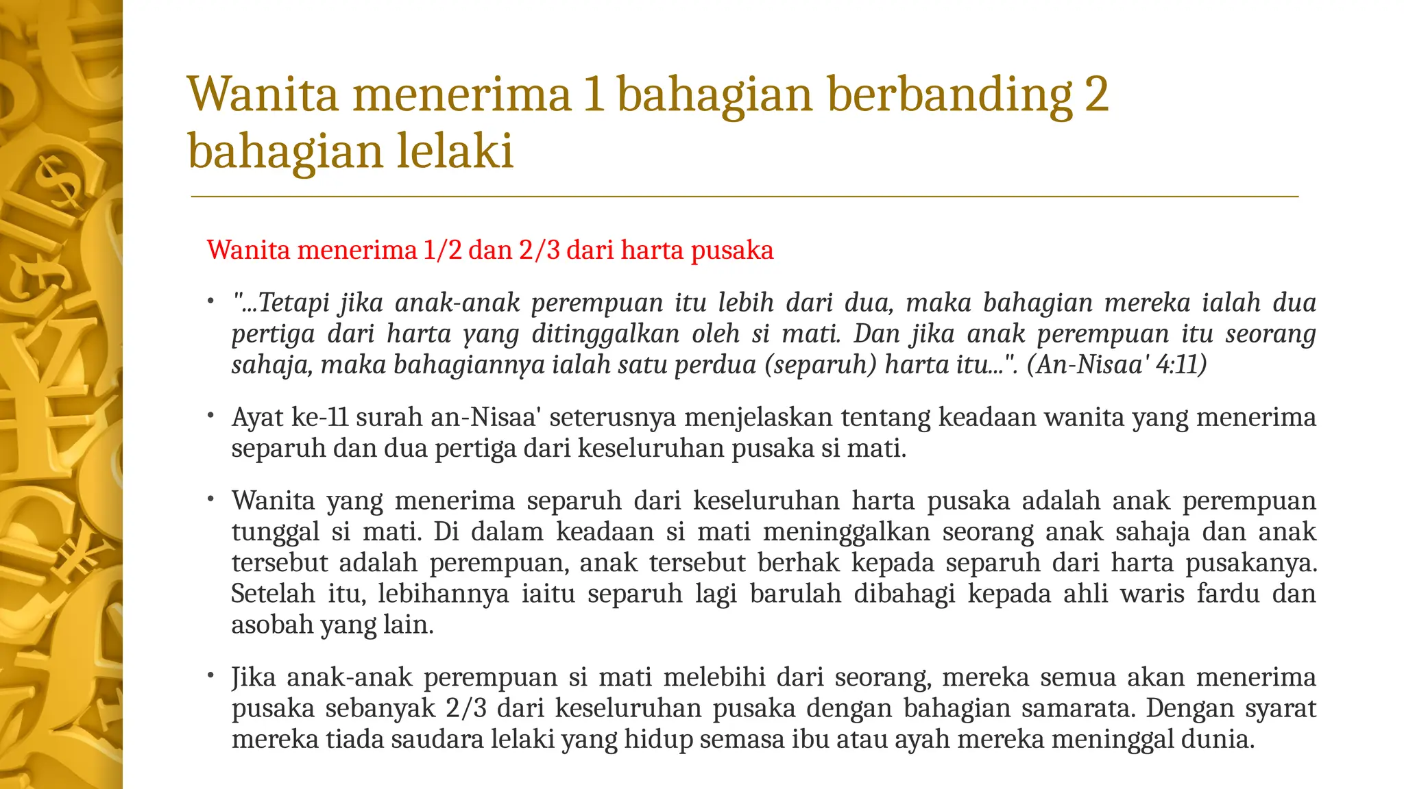 Faraidh - Pembahagian Harta Pusaka Menurut Islam | PPT