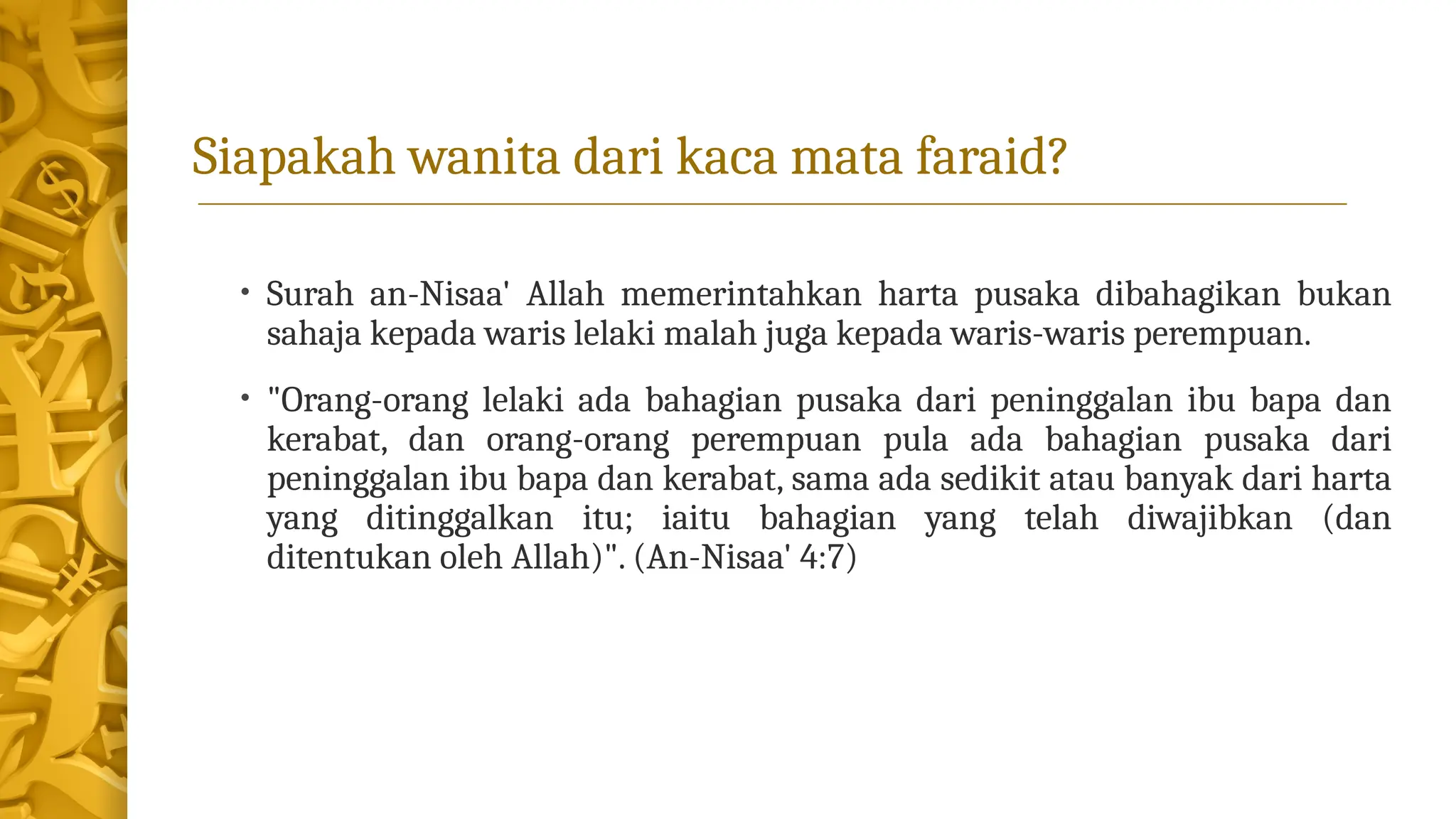 Faraidh - Pembahagian Harta Pusaka Menurut Islam | PPT