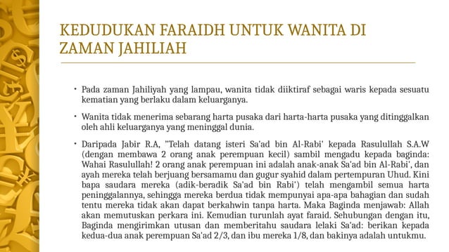 Faraidh - Pembahagian Harta Pusaka Menurut Islam | PPT