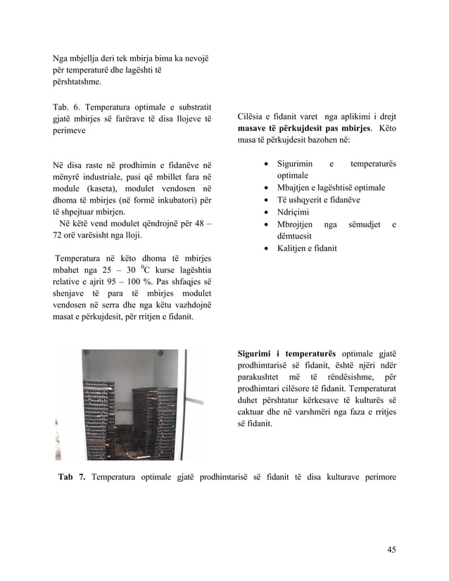 Kultivimi I Bimeve Perimore Ne Mjedise Te Mbrojtura Pdf