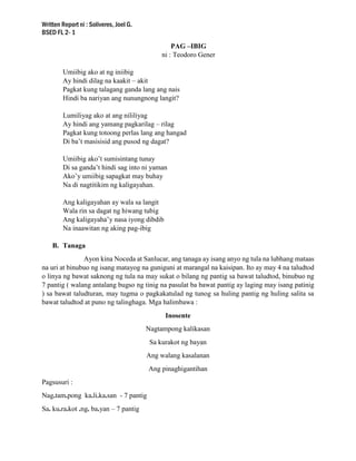 PAKSA: Panitikan sa Panahon ng Hapones: Tanaga at Haiku | PDF