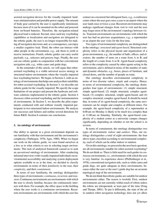 Robot-Assisted Wayfinding for the Visually Impaired in Structured ...