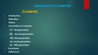 what is computer generation and types of computer generation | PPTX