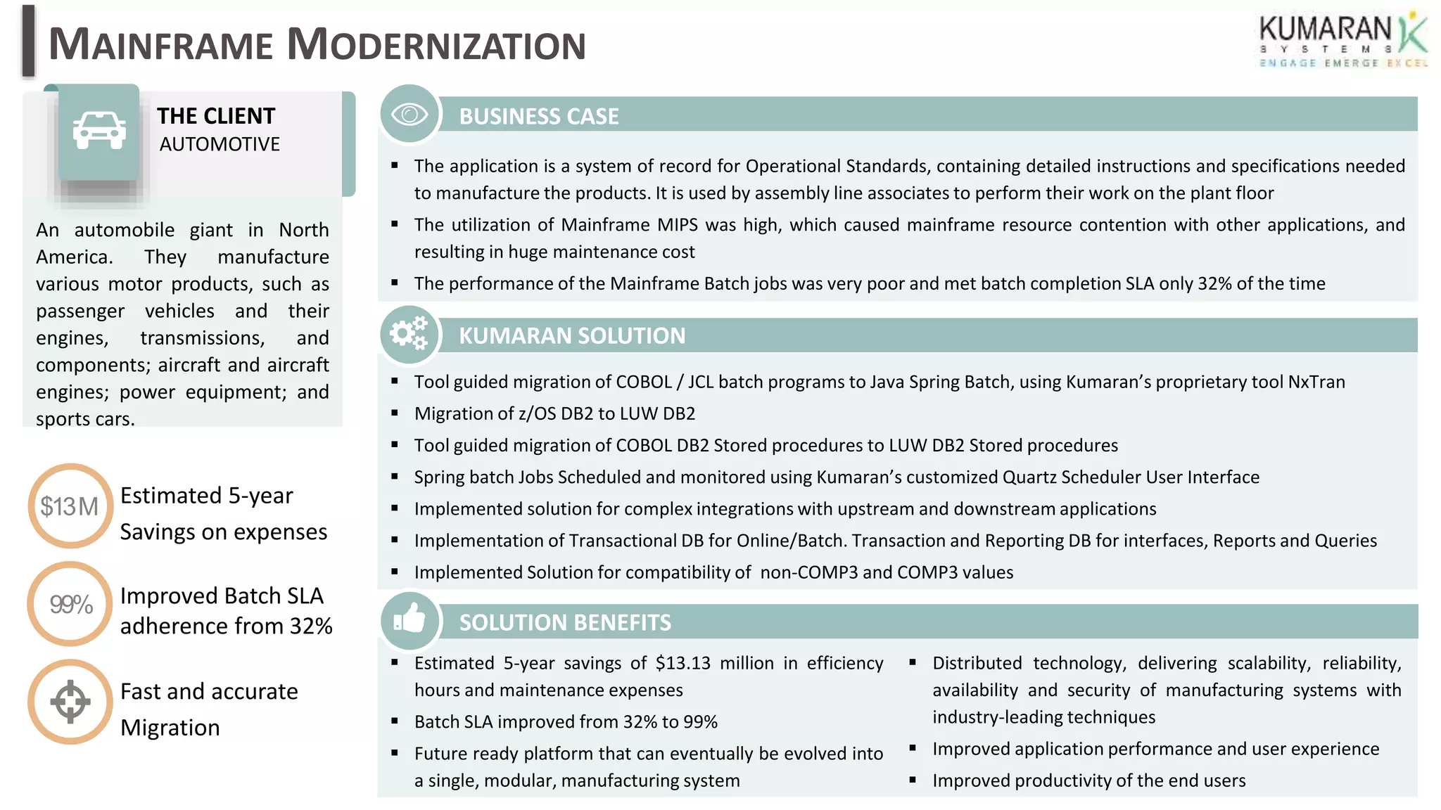 Legacy App Modernization Case Studies - Kumaran Systems | PPTX | Computer Software and ...