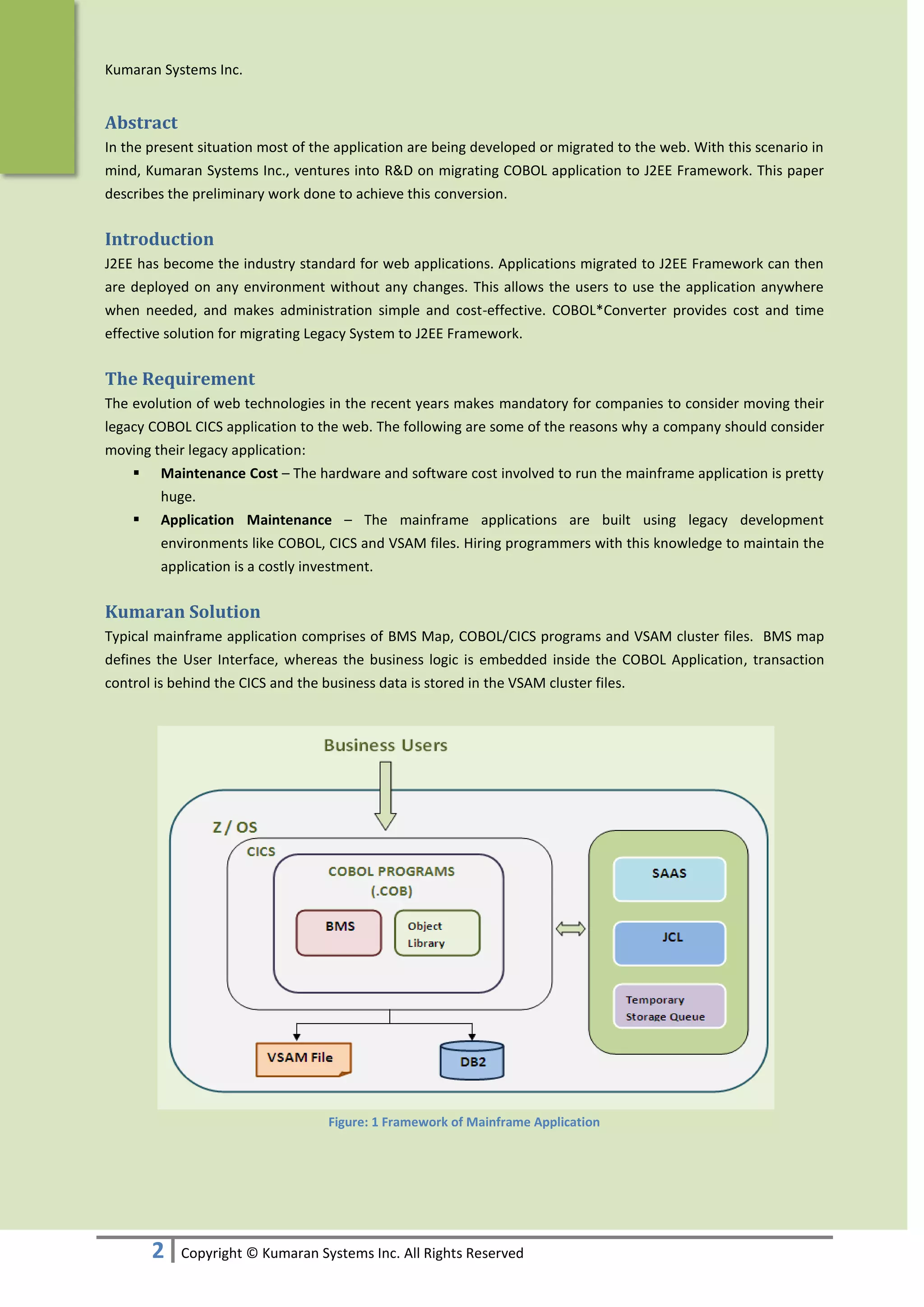 CICS-COBOL to J2EE Migration – White Paper | PDF