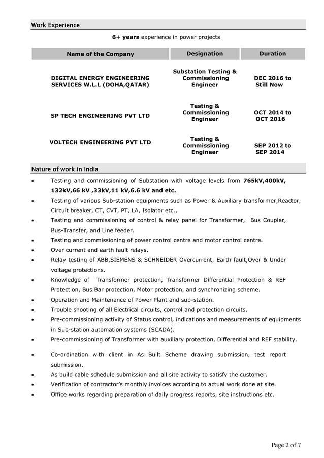 Testing & Commissioning Engineer | PDF | Civil Engineering Industry ...