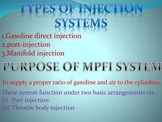 mpfi system ppt | PPTX