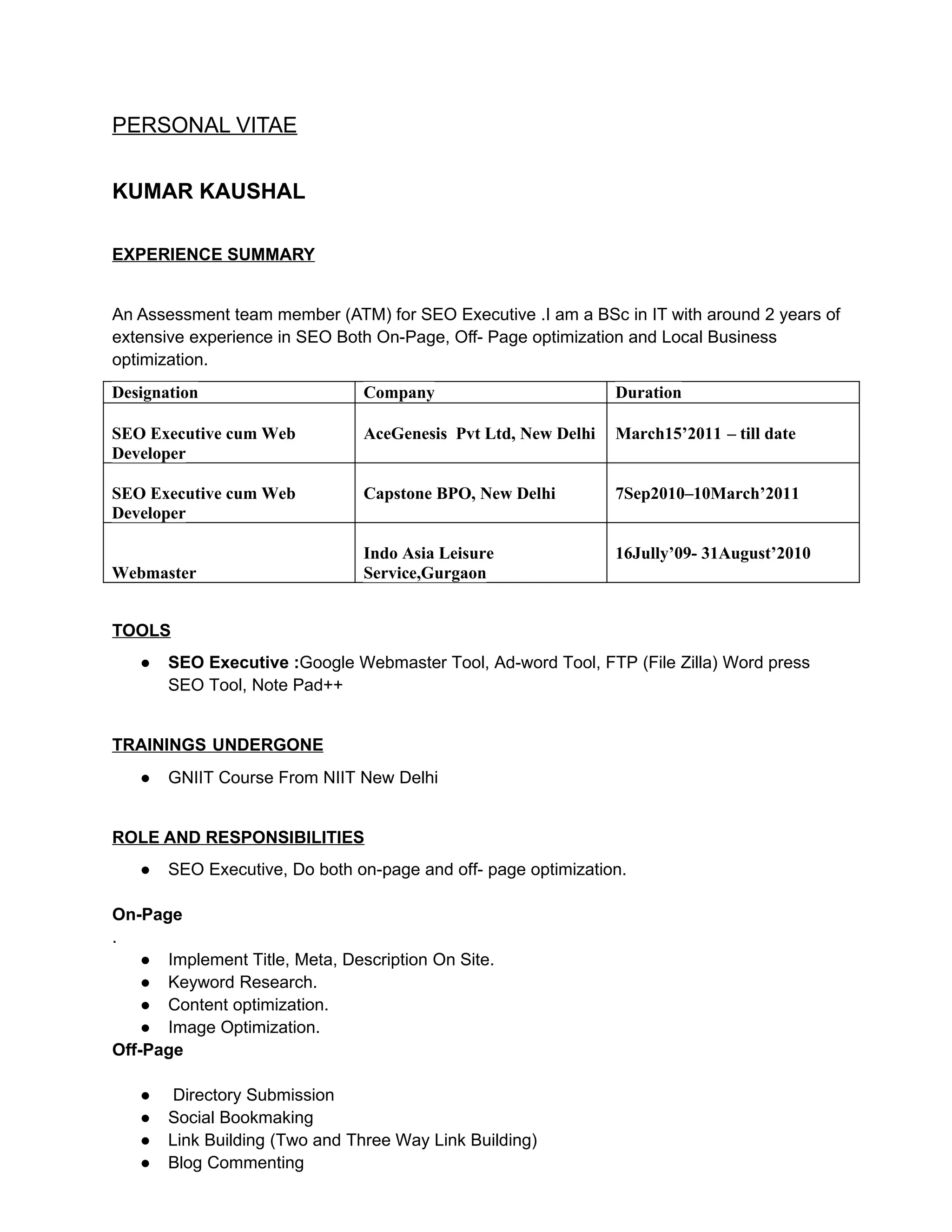 Kumar kaushal cv | PDF