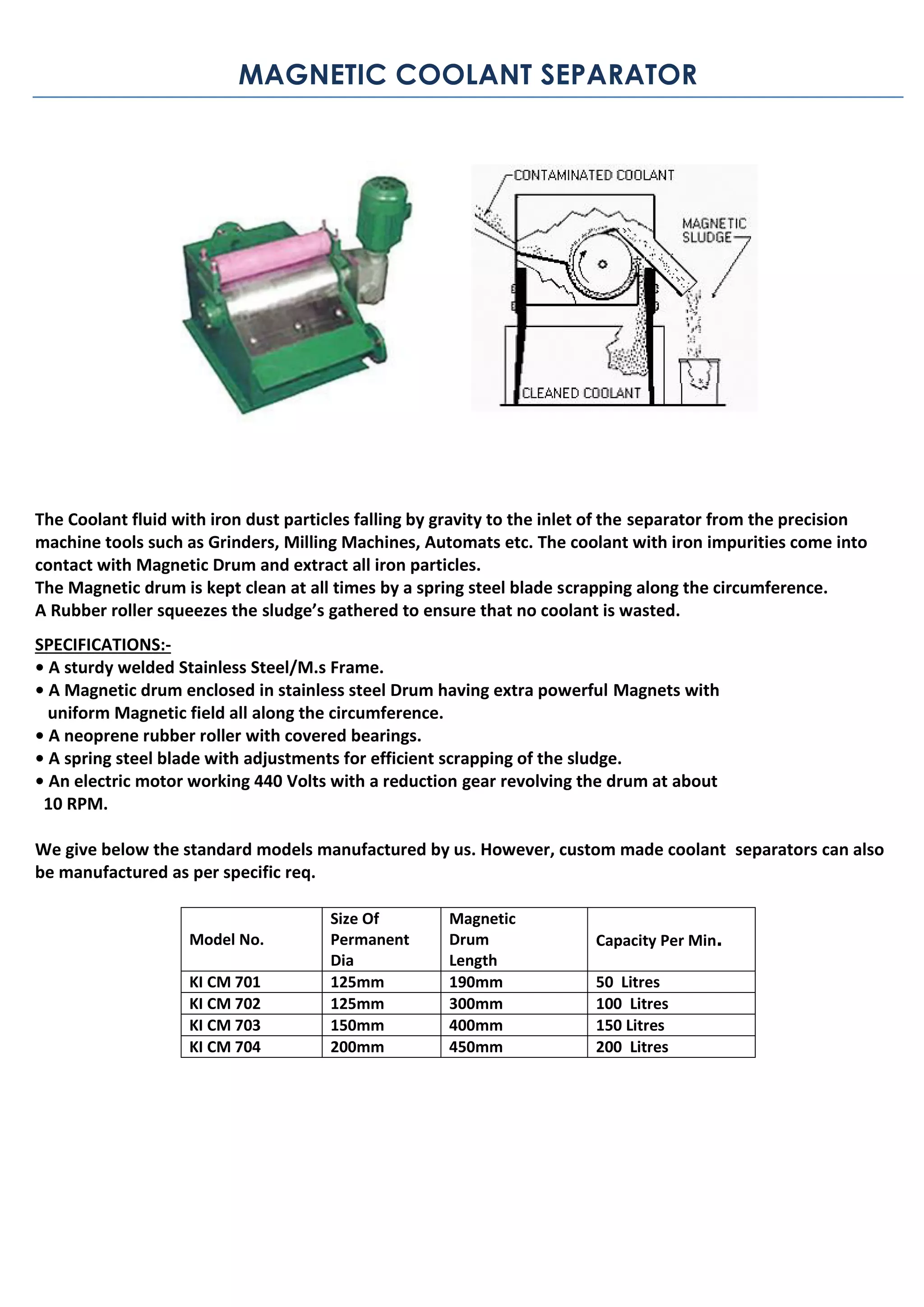 Single Drum type magnetic separator, Permanent magnetic separator | PDF