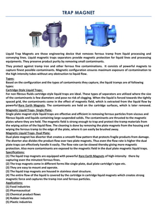Single Drum type magnetic separator, Permanent magnetic separator | PDF