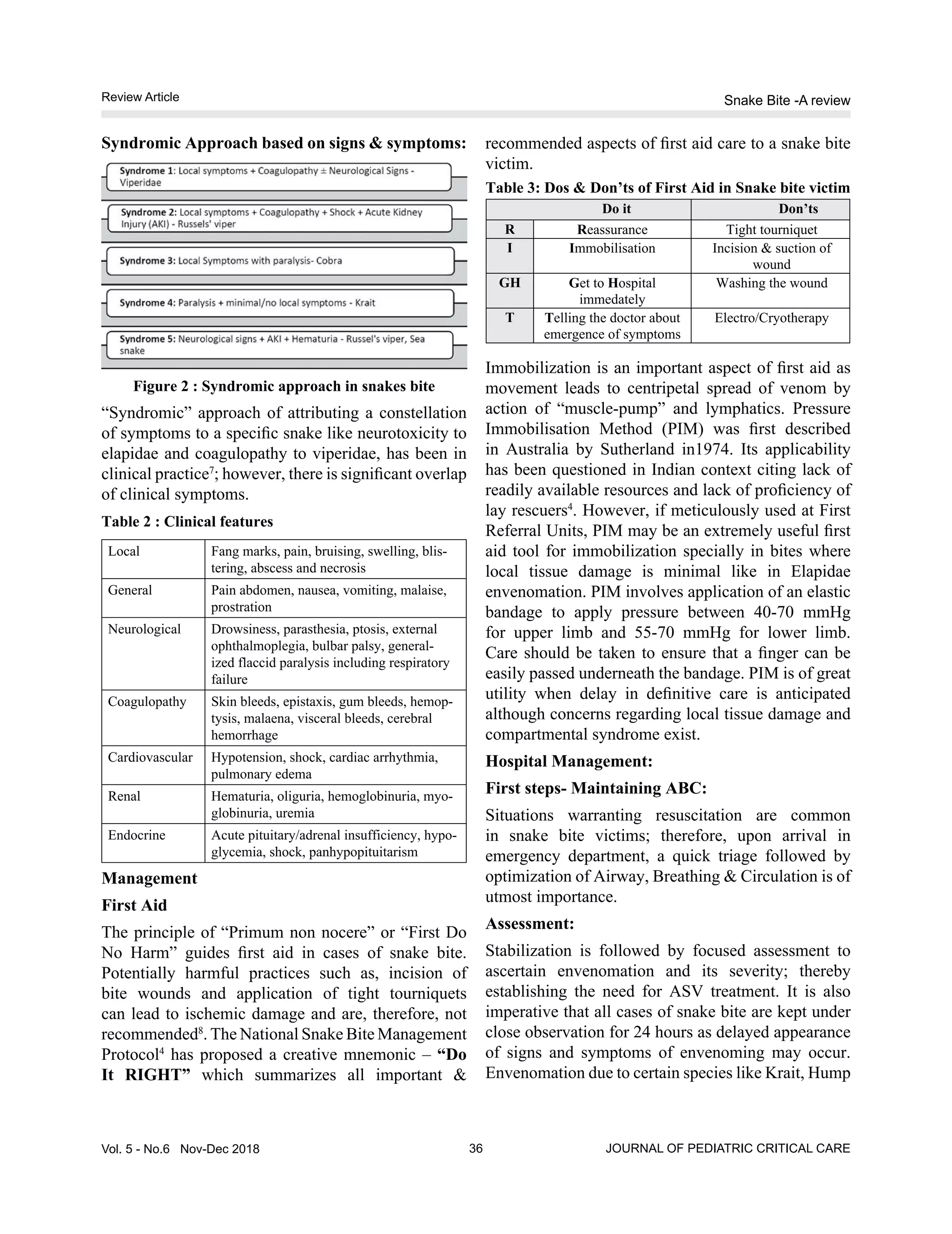 Kumar m, tiwari l. snake bite a review jpcc 2018 | PDF
