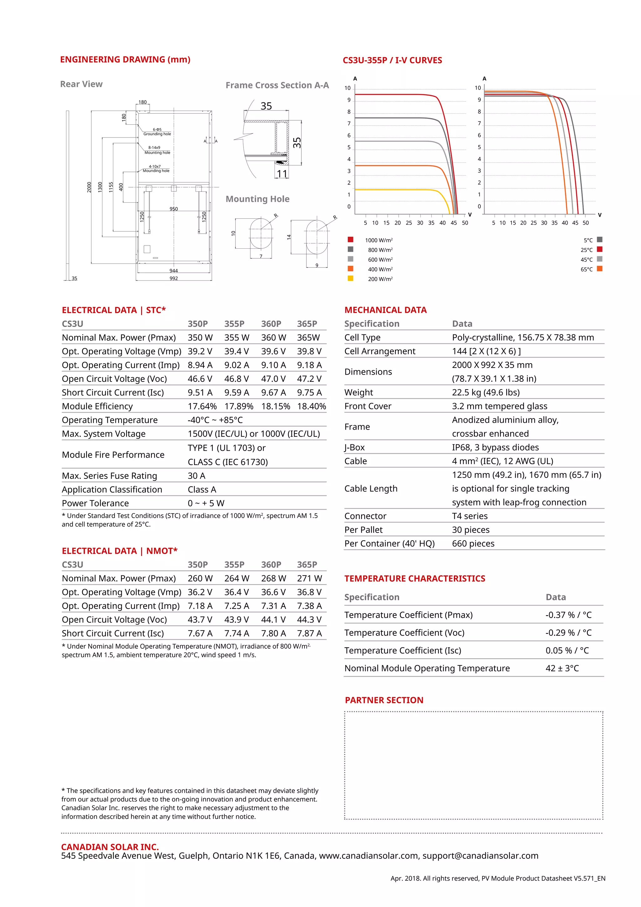 Canadian 355w Poly Dual Cell panel | PDF | Power and Energy Industry ...