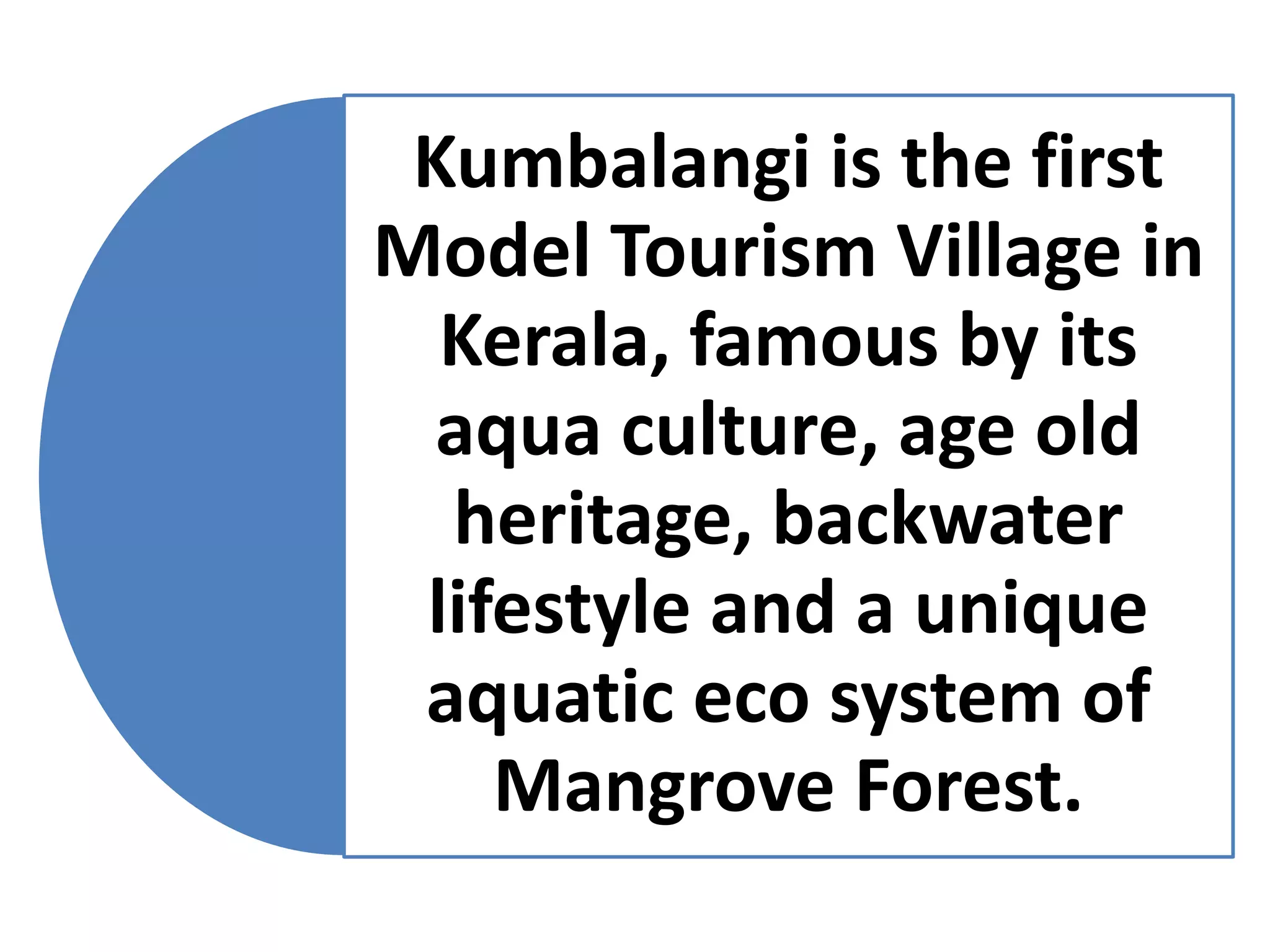 Kumbalangi Tourism Village in Kerala | PPTX