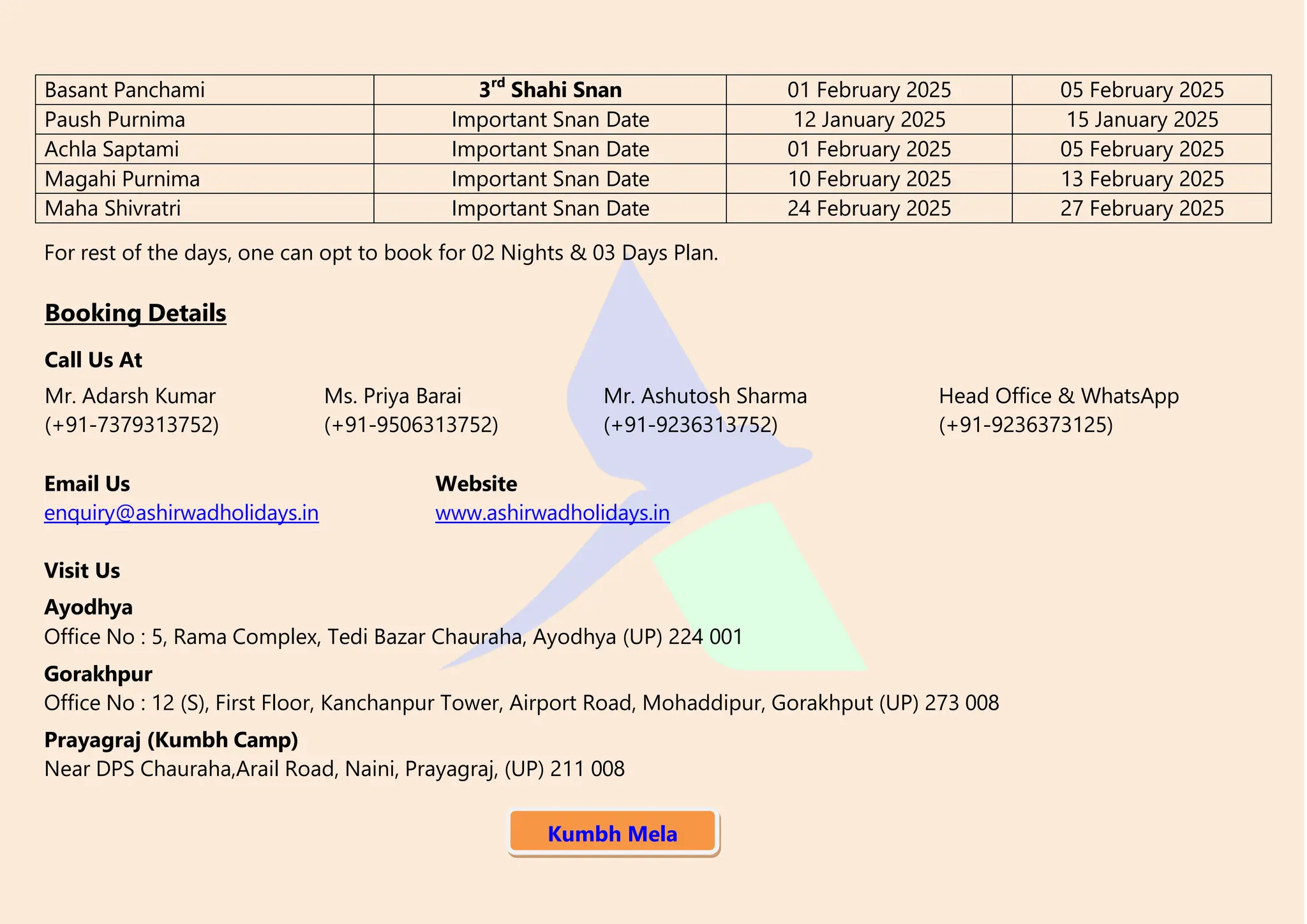 Maha Kumbh Mela Prayagraj 2025 Tour Packages | PDF