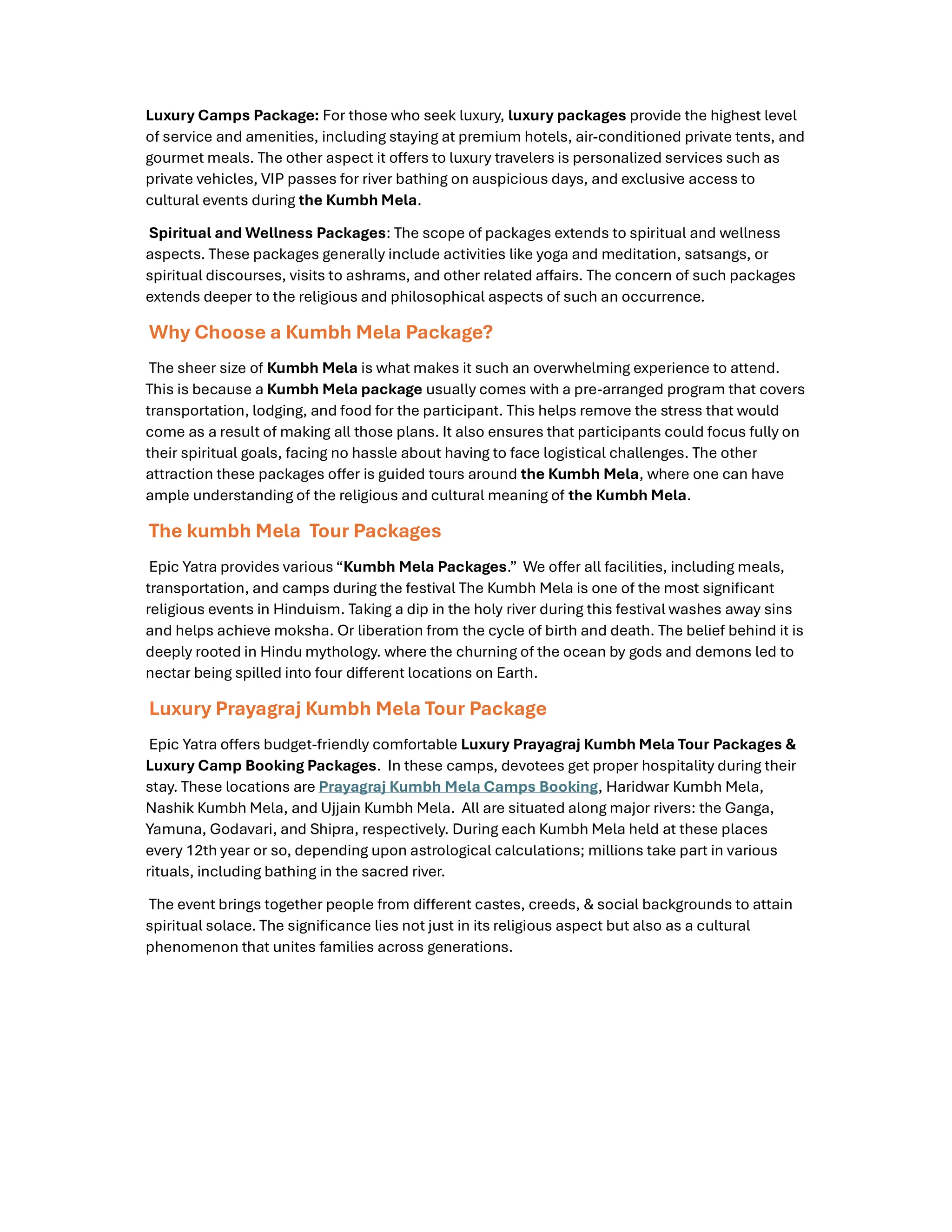 The Kumbh Mela Tour Packages Booking 2025 | PDF