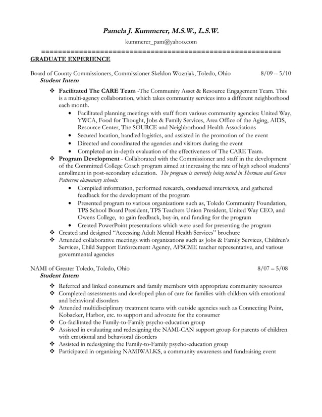 Pam Kummerer's Resume | PDF