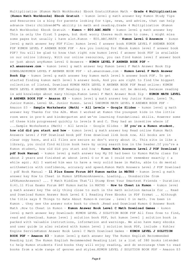 Kumon Answer Key Level G Math My PDF Collection 2021 kumon-answer-key-level-g-math-my-pdf-collection-2021