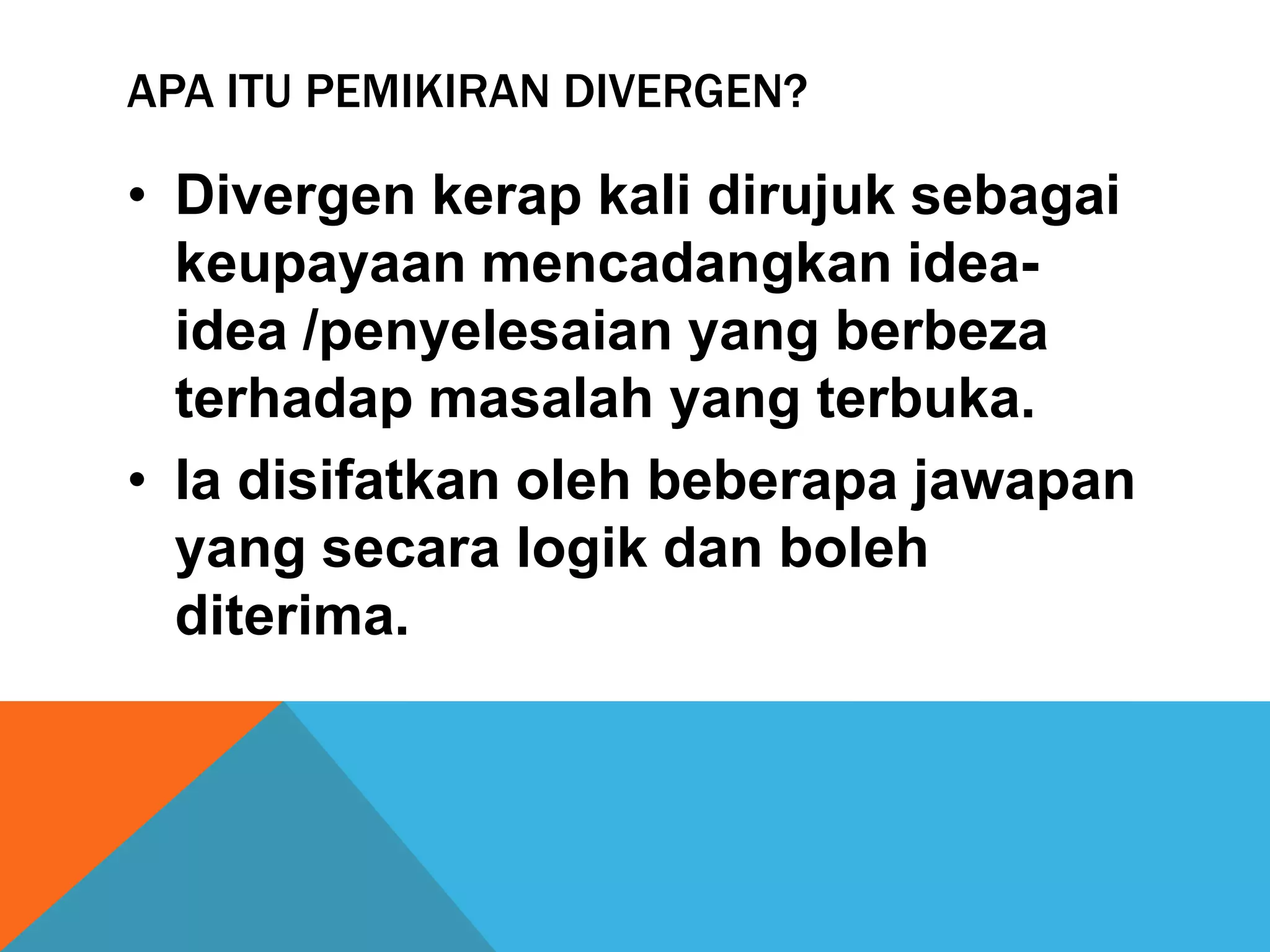 kaedah pembelajaran pj divergen | PPT